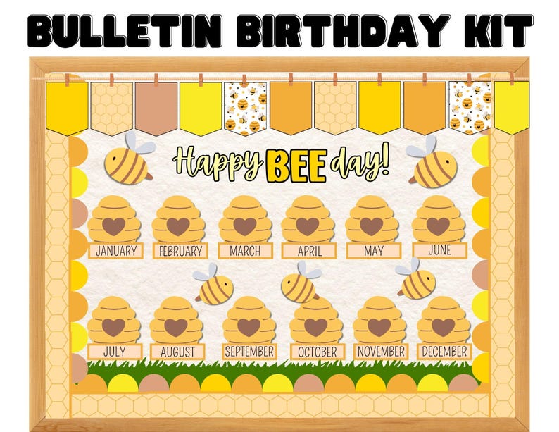 Bee Themed Birthday Bulletin Board | Farm Classroom Decor | Editable ...