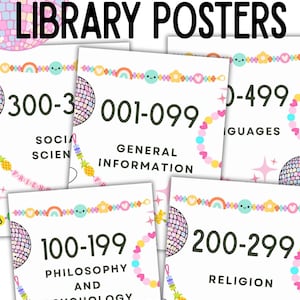Dewey Decimal System Posters: Disco Library Decor (printable PDF) - Etsy