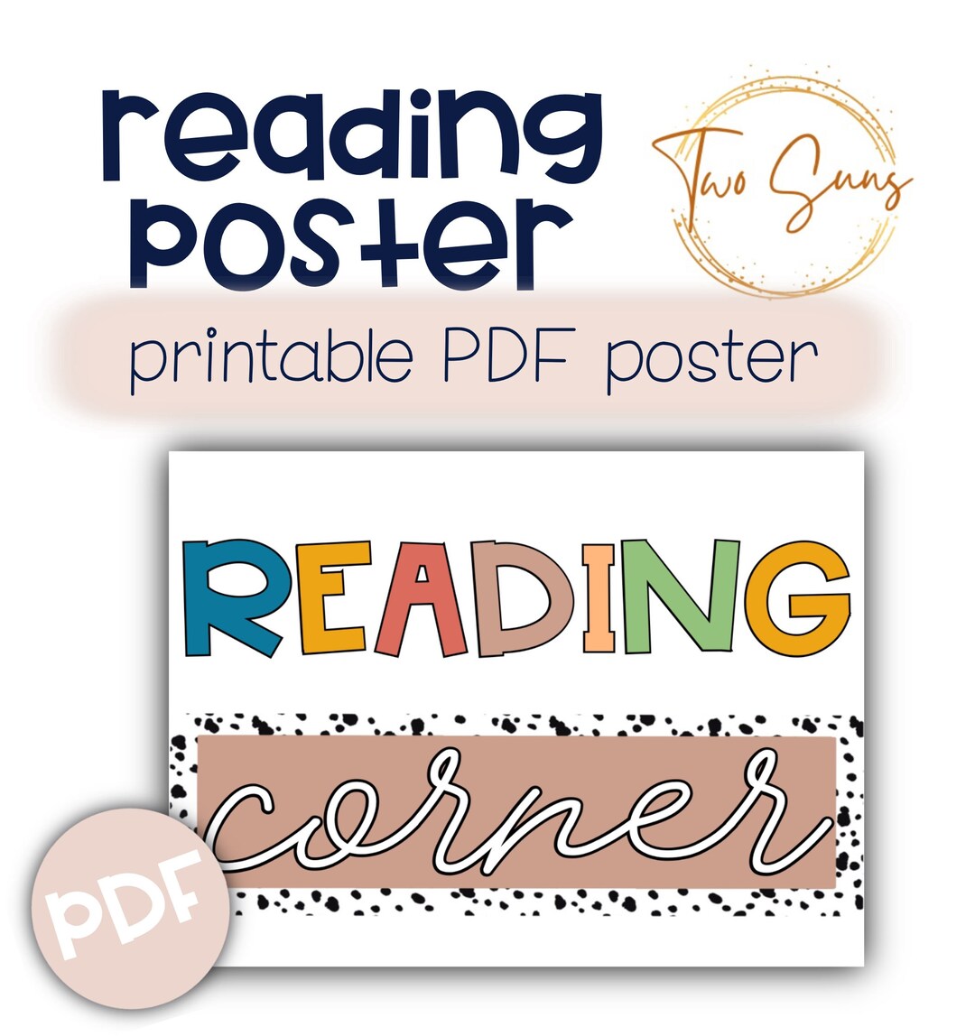 Classroom Reading Posters, Printable PDF, Classroom Posters, Library ...