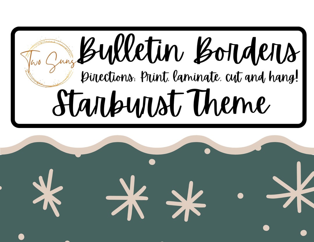 Starburst Theme Bulletin Border, Bulletin Board Border, Printable ...