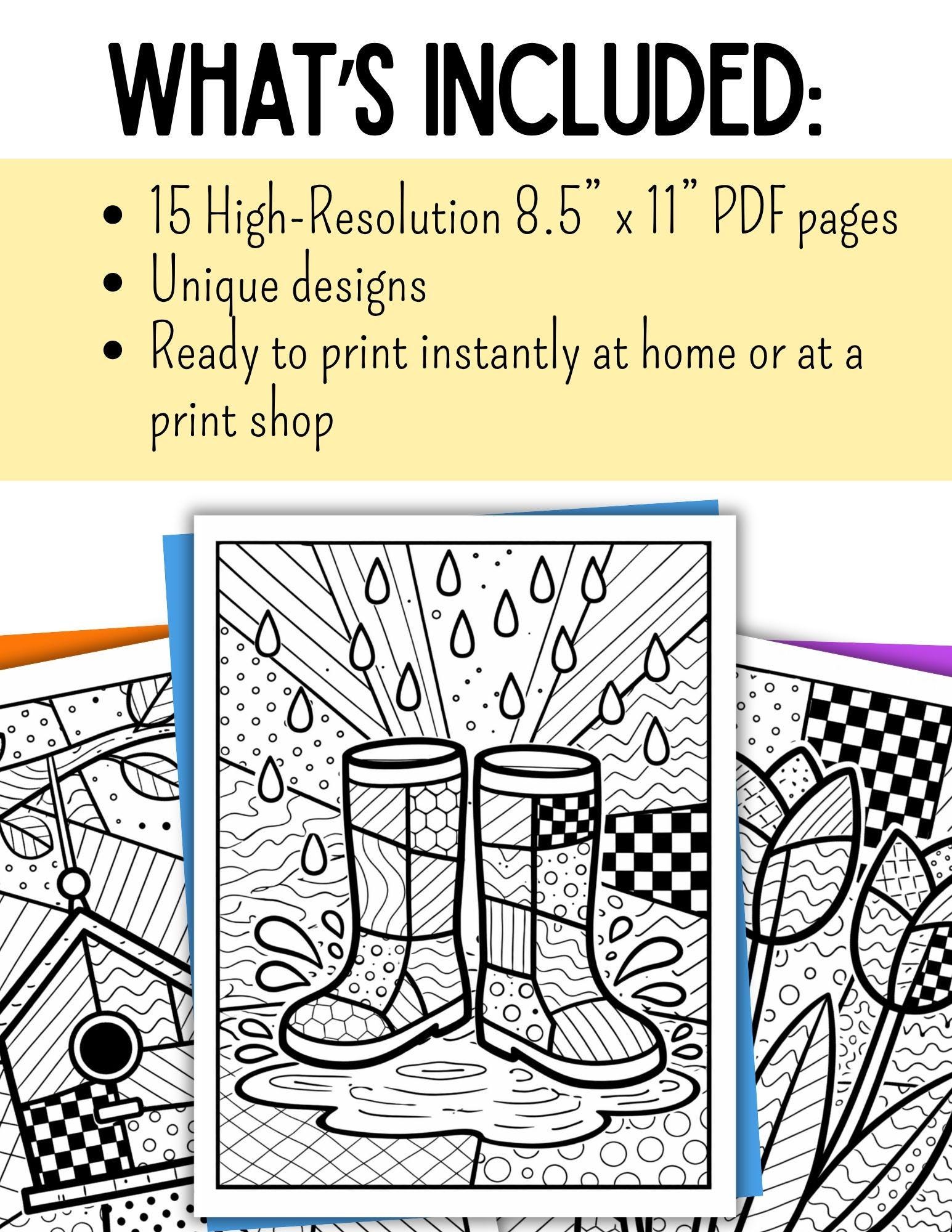 April Pop Art Coloring Pages | Spring Activities, No Prep Art Sub Plan ...