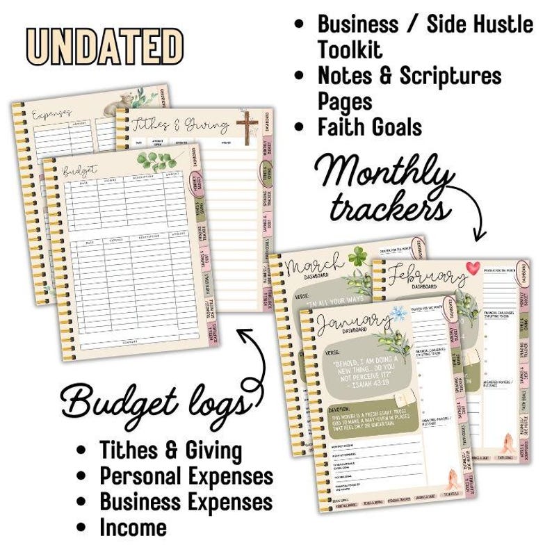 Christian Budget Planner | Faith & Finances, Tithing Tracker (printable ...