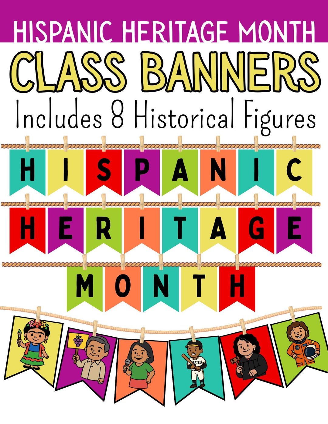 Printable Hispanic Heritage Month Classroom Banner | Cultural Diversity ...