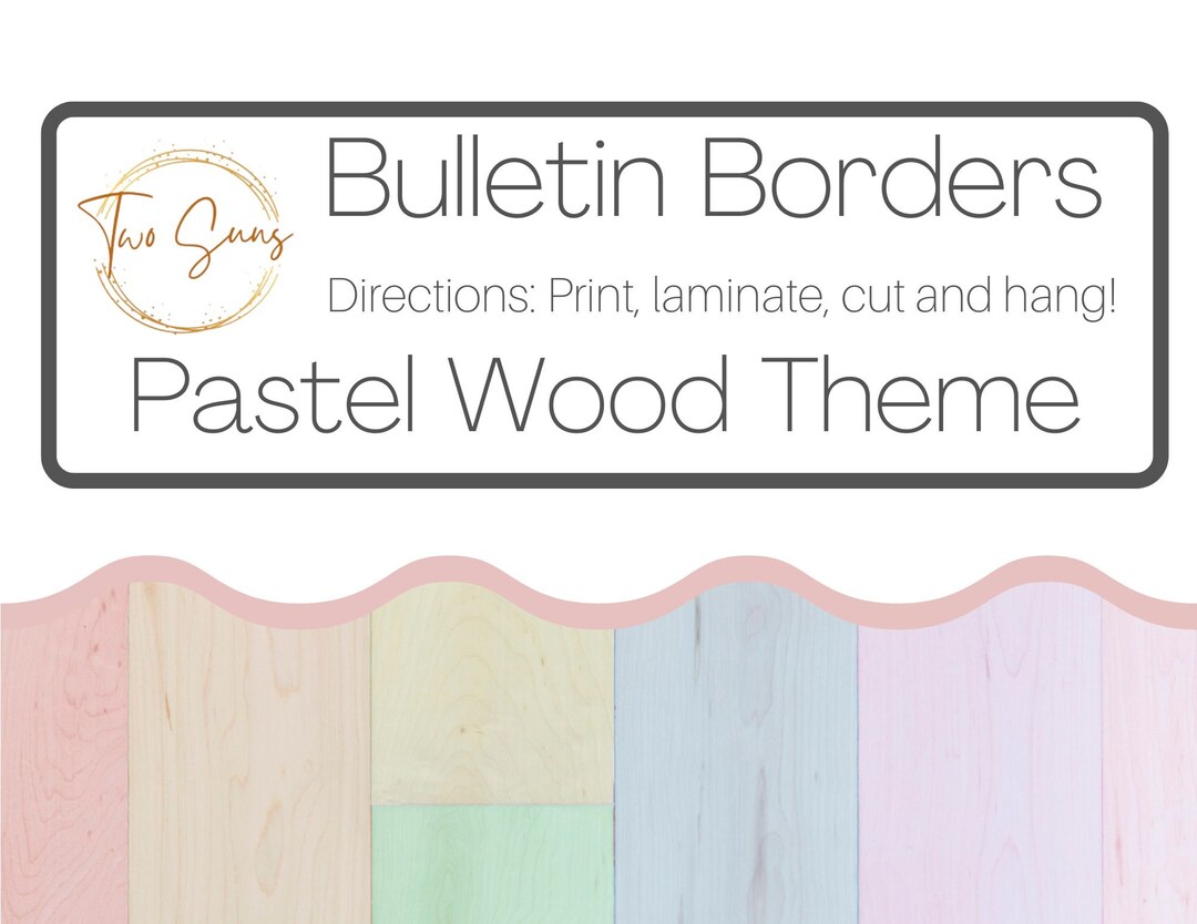 Pastel Wood Theme Bulletin Border, Bulletin Board Border, Printable ...
