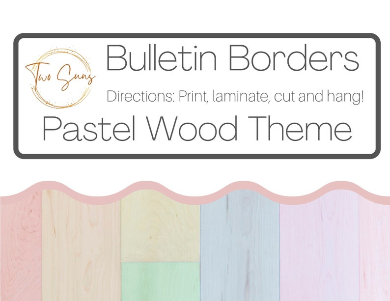 Pastel Wood Theme Bulletin Border, Bulletin Board Border, Printable ...