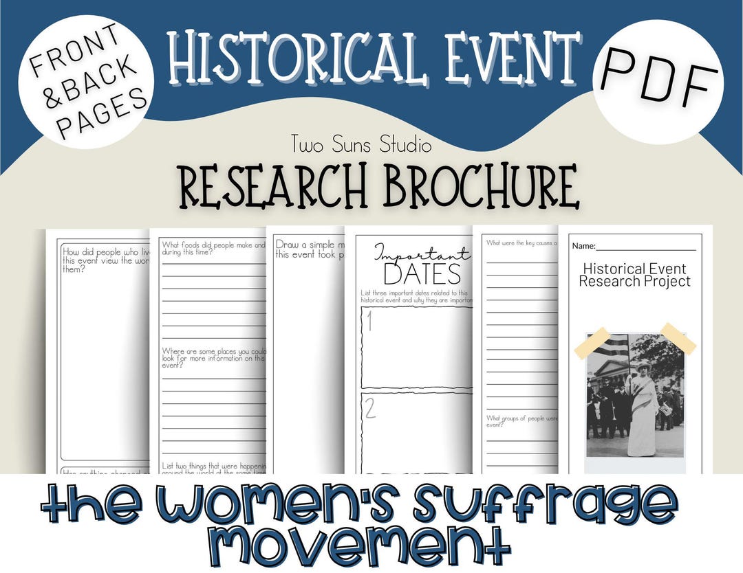 The Women's Suffrage Movement Historical Event Research Brochure ...