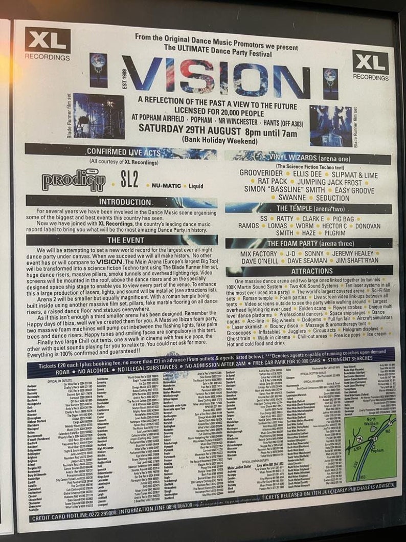 Vision Rave Flyer Poster 1992 (A2) - Etsy