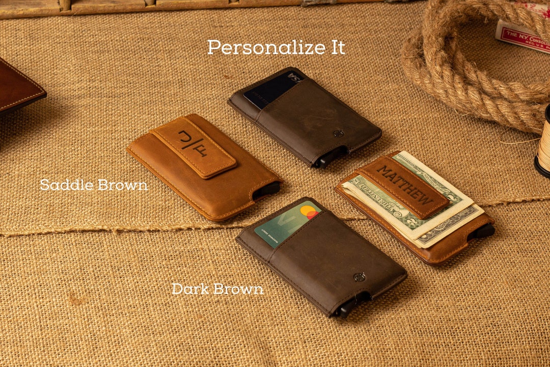 Front Pocket Leather Wallet Men | Slim Pop up Credit Card Wallet ...