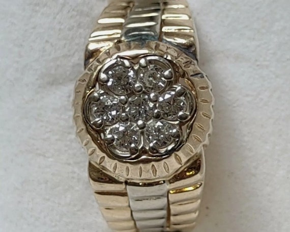 Men's Gold and Diamond Rolex Style Ring - Etsy
