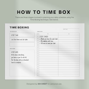 Time Boxing Template | Digital Download Planner | Digital Planner ...