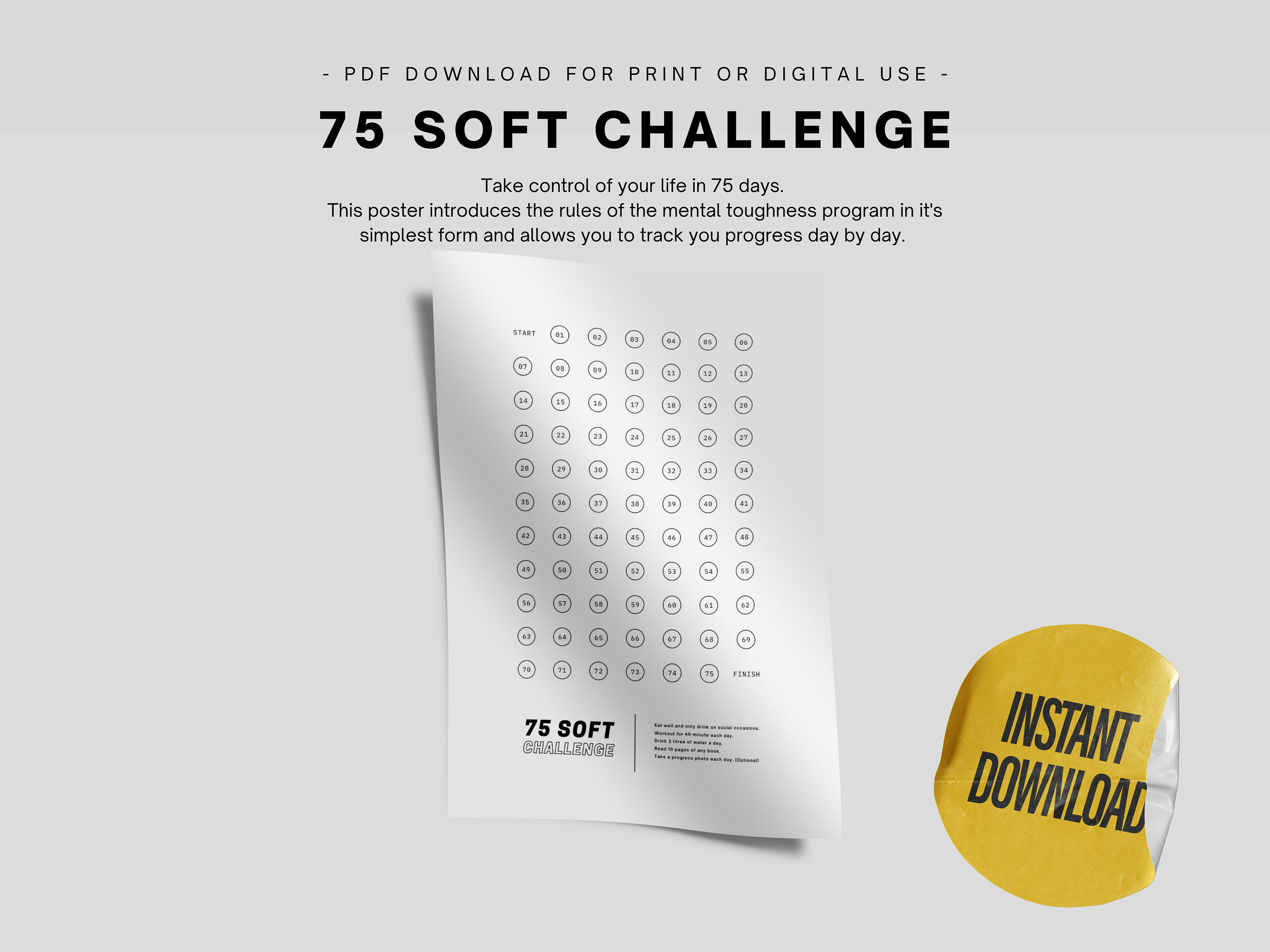 75 Soft Poster | #1 | All Colours Included | Habit Tracker | 2024 ...