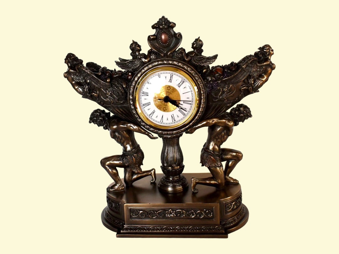 Clock With Atlas Statues - Leader of the Titans War Against Zeus ...