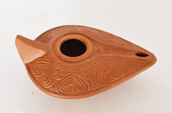 Greek Oil Lamp With Crosses Symbol of the Christian Religion - Etsy