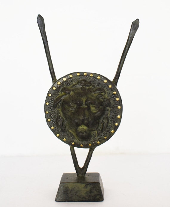 Ancient Greek Shield Aspis With Spears and Lion Design - Etsy