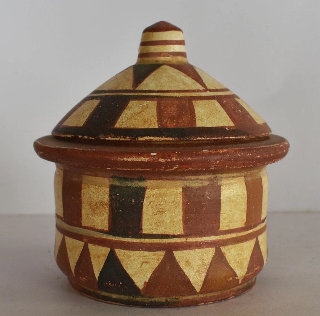 Pyxis Vessel With Painted Star Cylindrical Box With a - Etsy