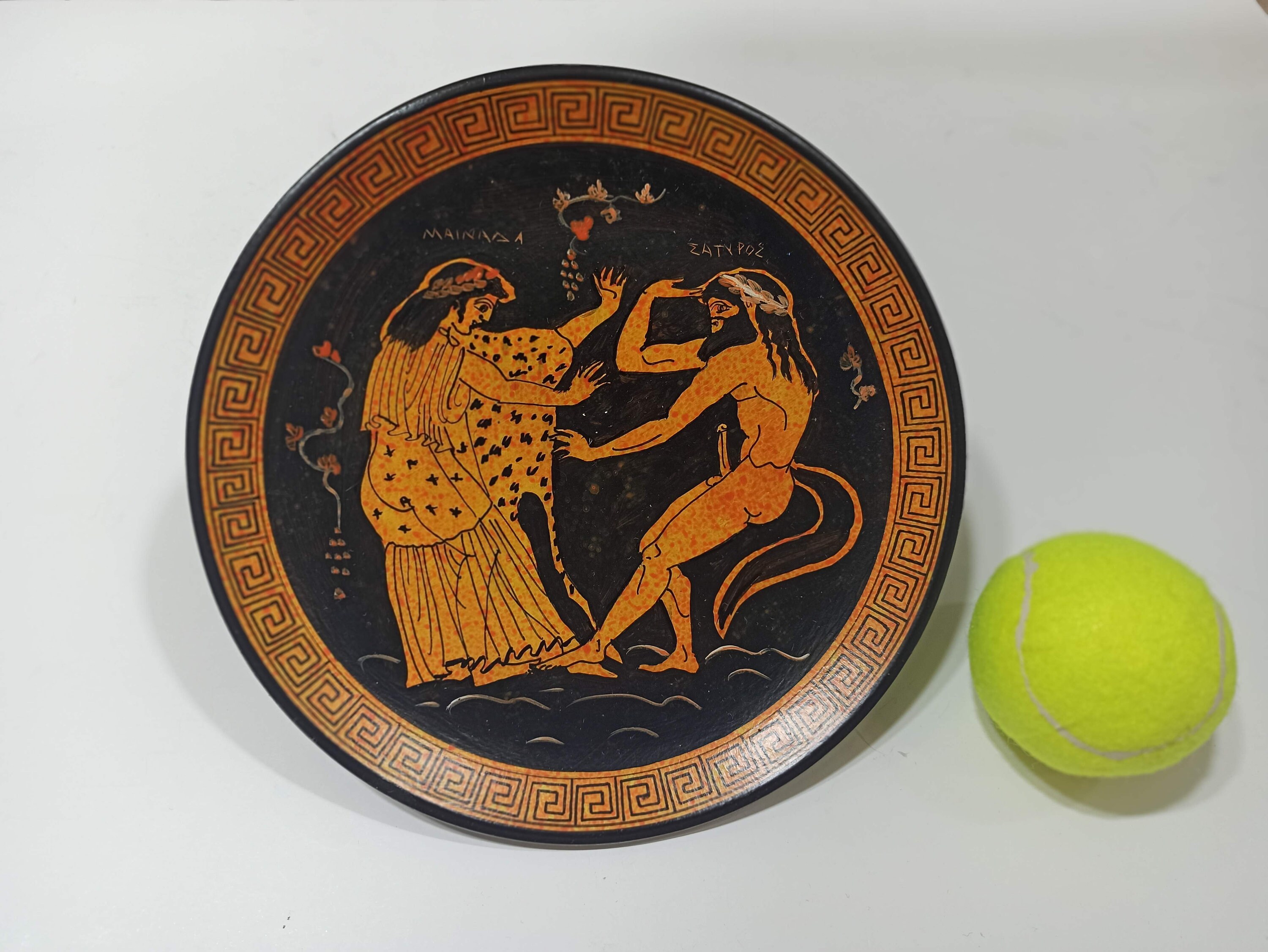 A Lusty Satyr Tries to Embrace a Maenad Nymph Ceramic Handmade in ...