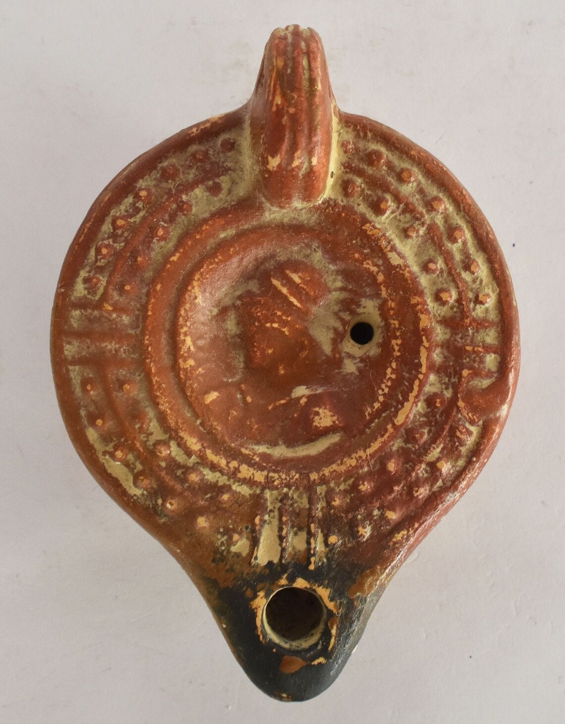 Ancient Greek Oil Lamp Athena, Goddess of Wisdom, Handicraft ...