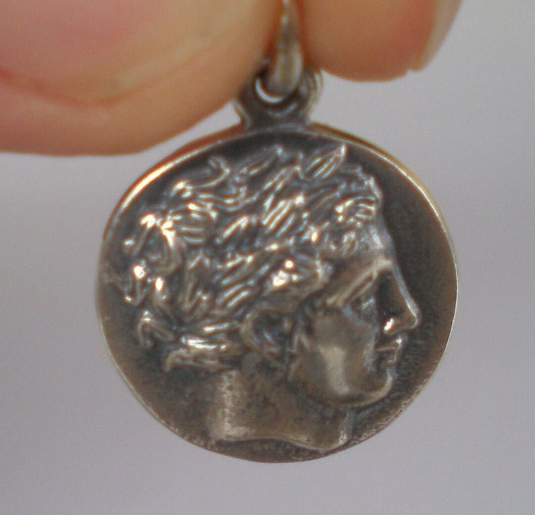 Apollo God of the Sun, Light, Music Double Sided Pendant 925 Sterling ...