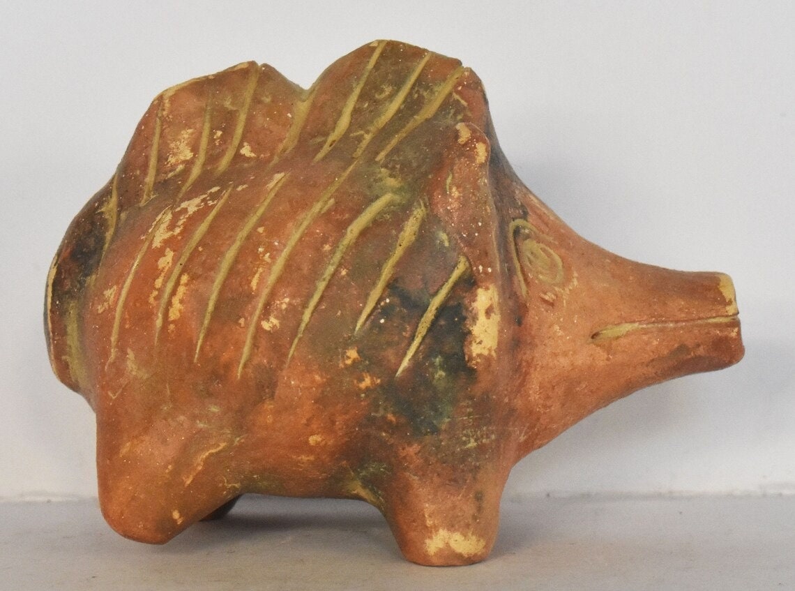 Idol of a Wild Pig Mycenaean, 1100 BC Emblem of Courage and Ferocity ...
