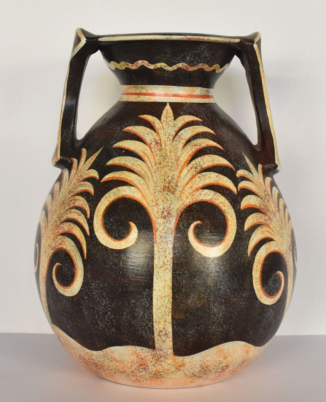 Minoan Amphora - Kamares Ware - White and Red Palm Trees on Black ...