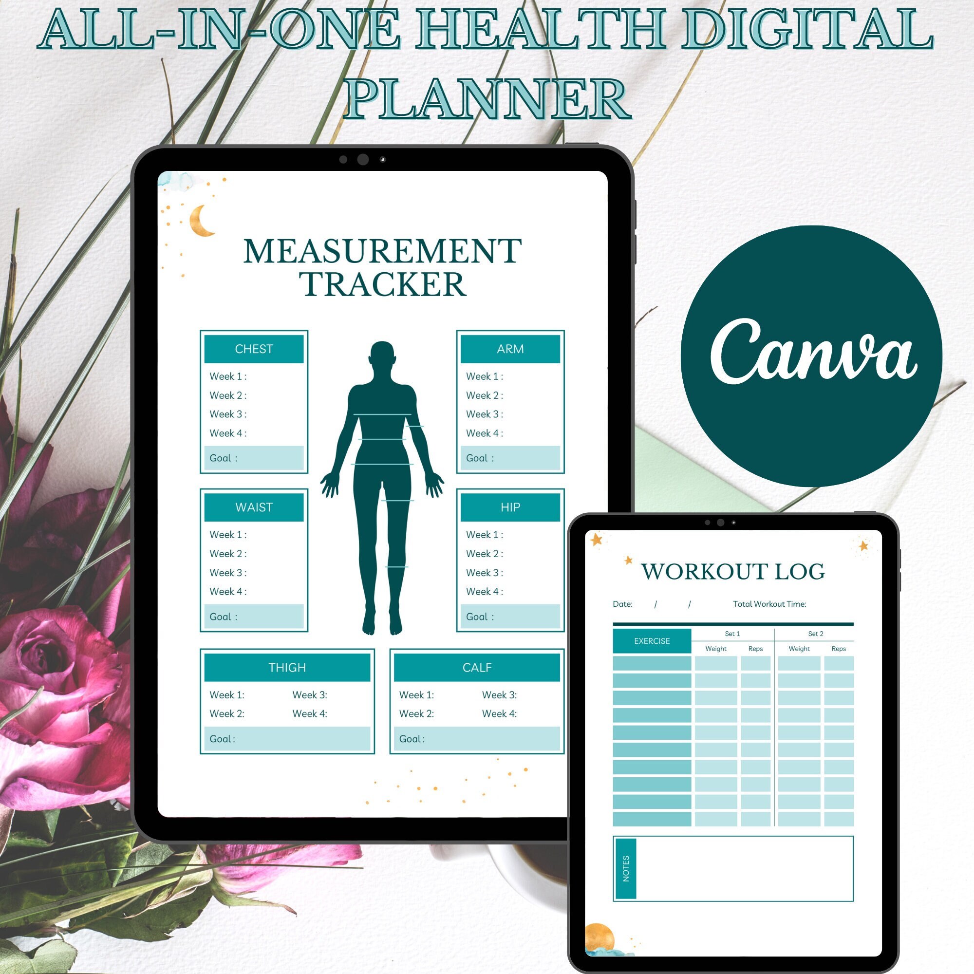 Fitness Planner Bundle, Workout Planner, Workout Tracker, Weekly ...