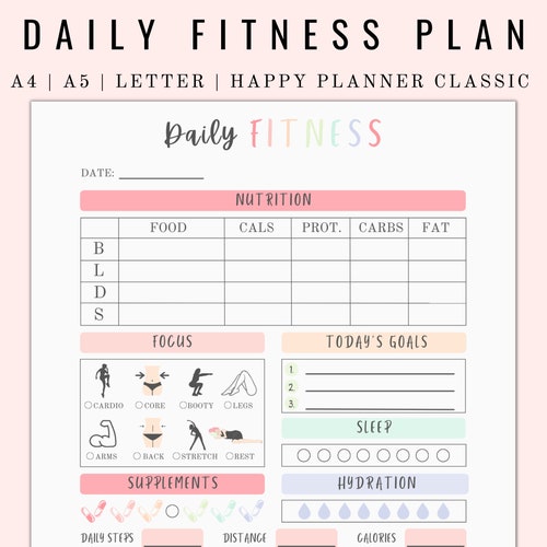 Fitness Planner Printable - Etsy