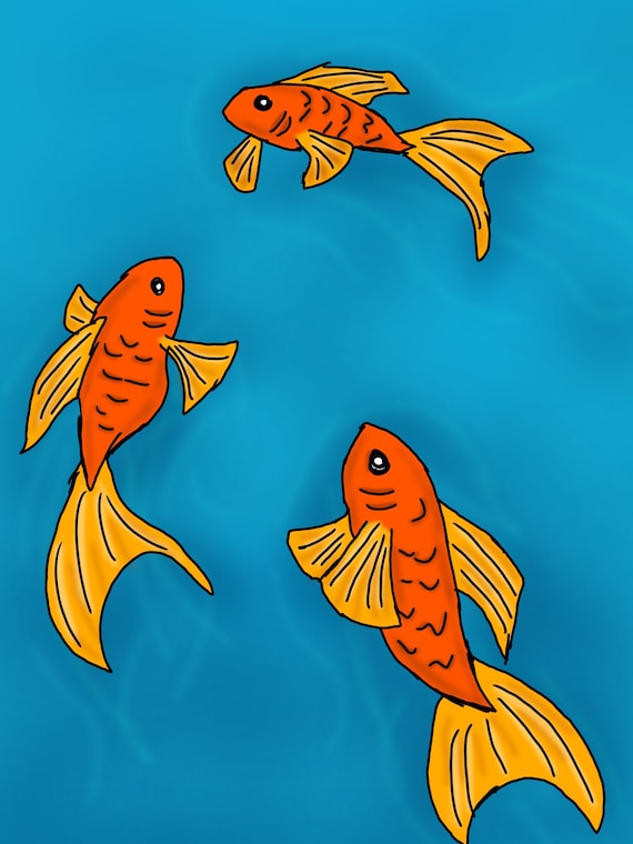 Printable Goldfish Picture / Fish Poster / Goldfish Printable | Etsy