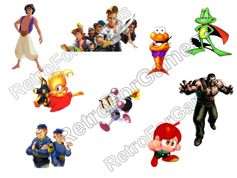 Amiga 500 Characters PNG Clipart Bundle 9 Pcs - Etsy