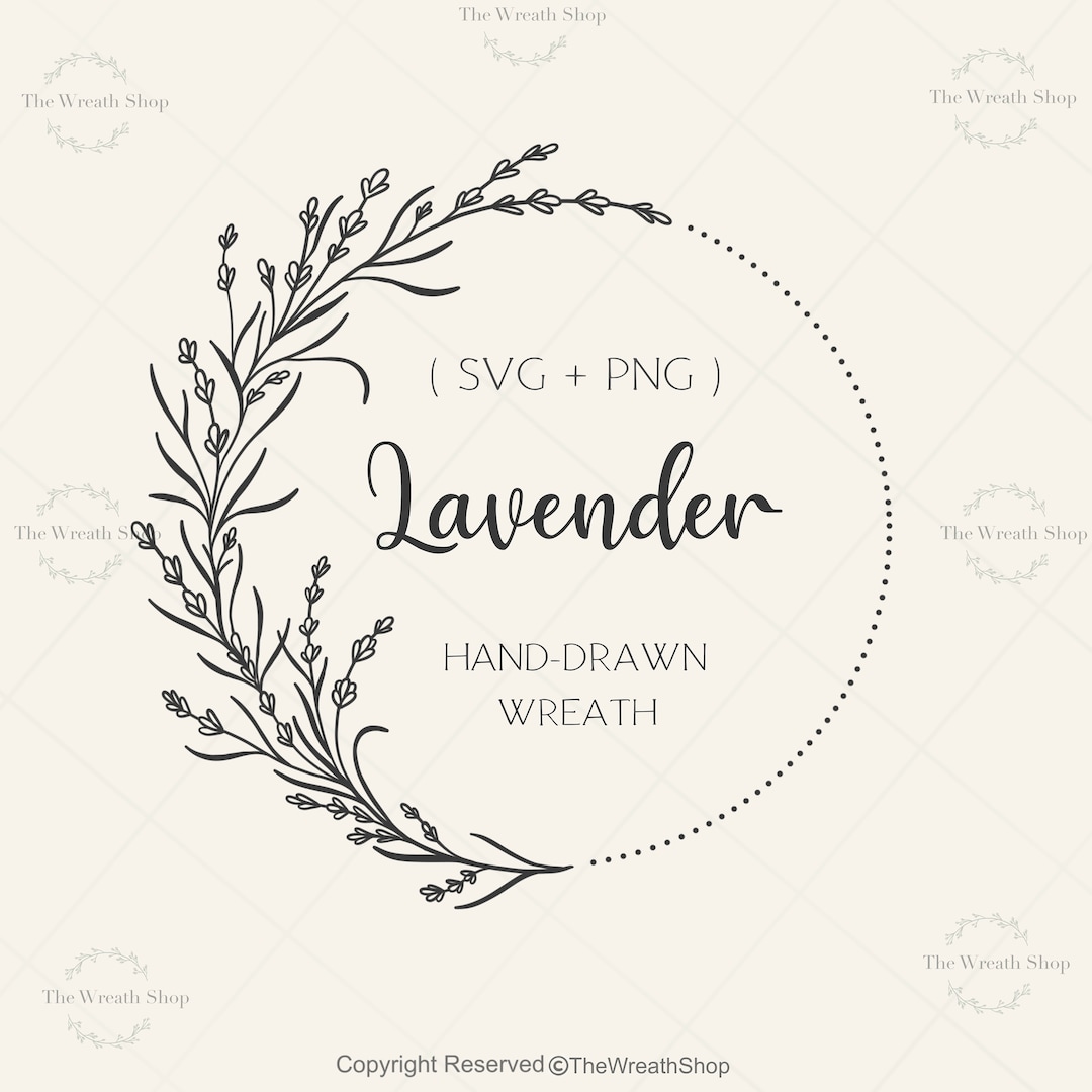 Floral Wreath Svg | Lavender Wreath SVG | Wreath Svg | Flower Svg ...