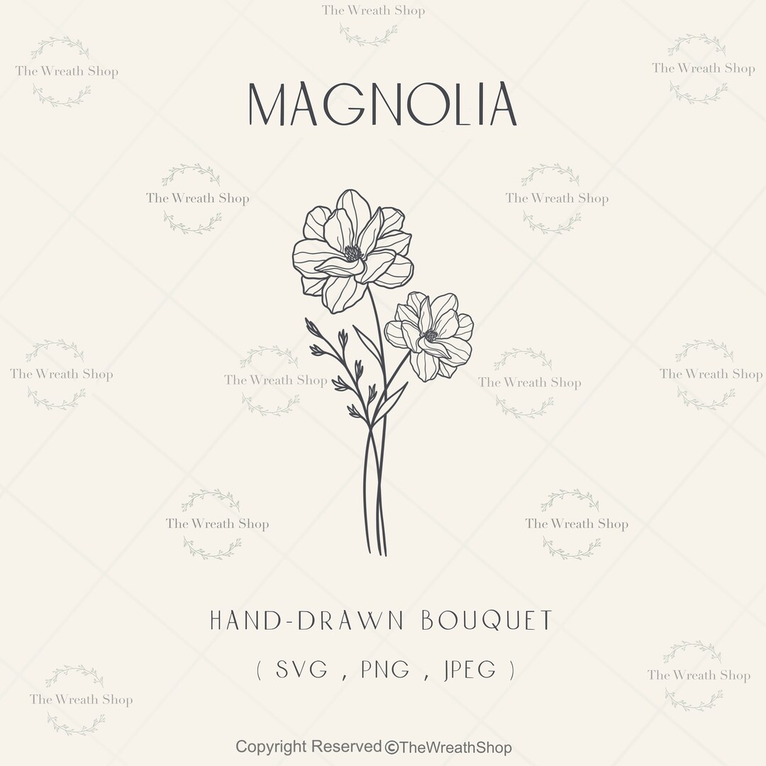 Magnolia Svg | Flower Svg | Floral Svg | Flower Bouquet | Wildflower ...