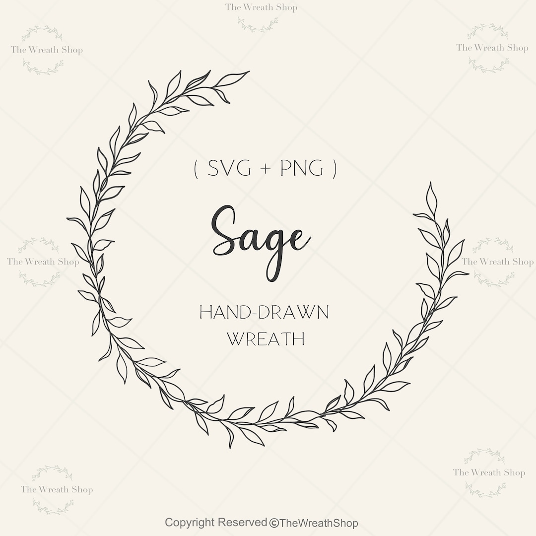 Wreath Svg | Sage Wreath Svg | Leaf Wreath Svg | Laurel Wreath Svg ...