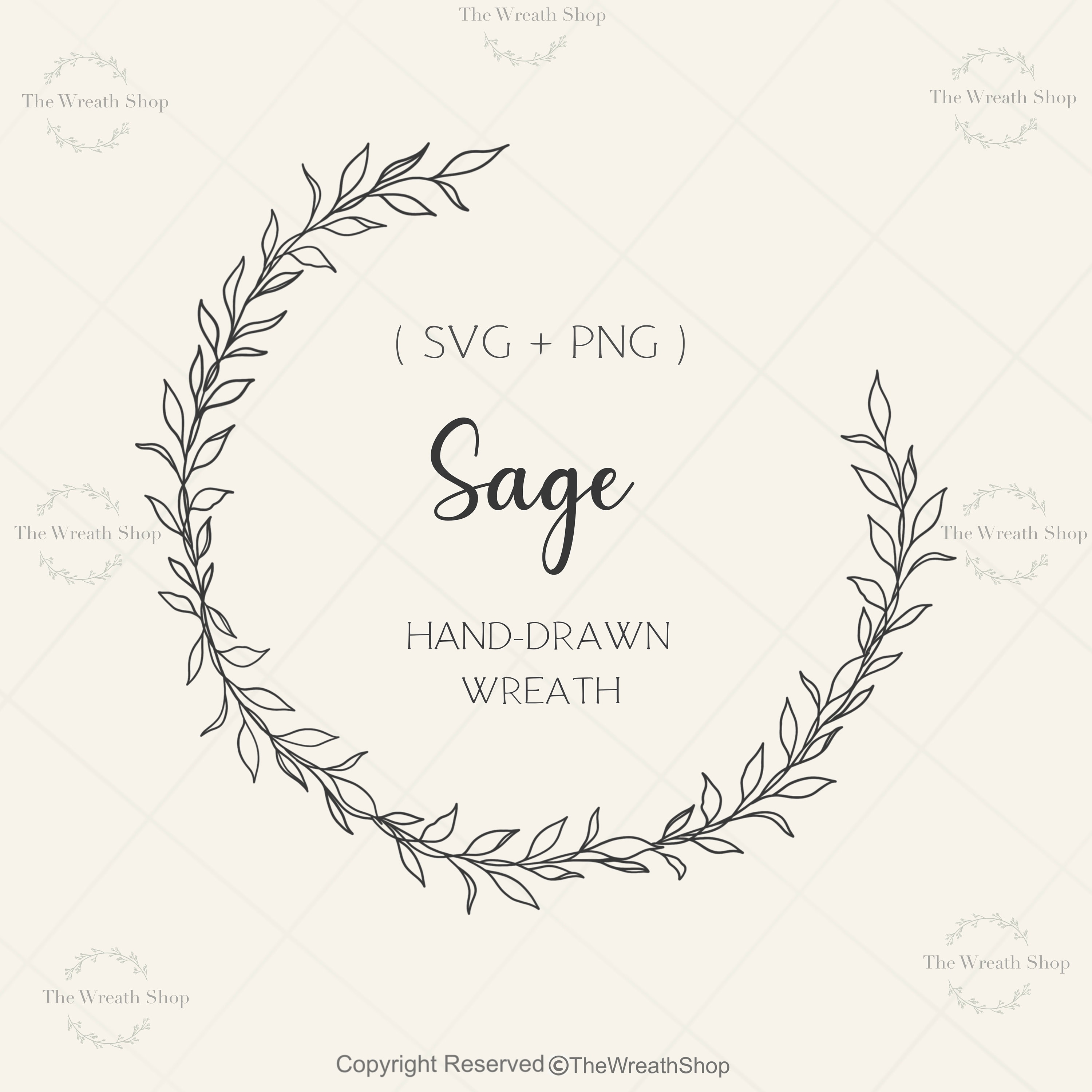 Wreath Svg Sage Wreath Svg Leaf Wreath Svg Laurel Wreath - Etsy