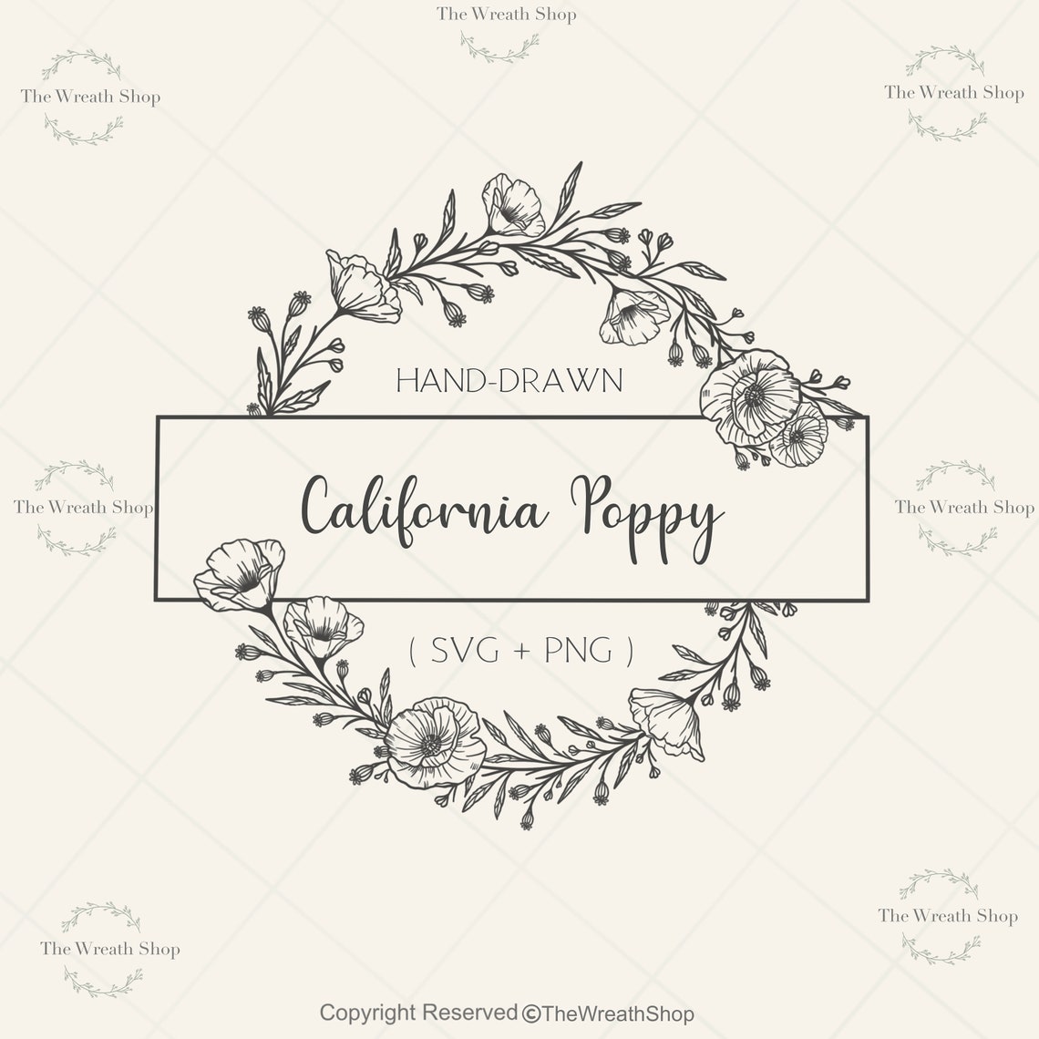 Couronne florale Svg Poppy Wreath Svg Couronne Svg Cadre - Etsy France