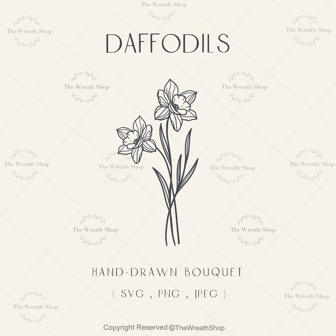 Daffodils Svg | Flower Svg | Floral Svg | Flower Bouquet | Wildflower ...