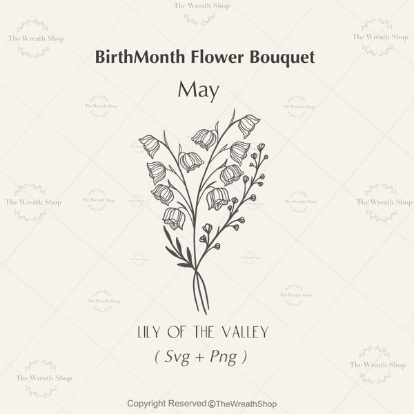 May Birth Flower Svg - Etsy