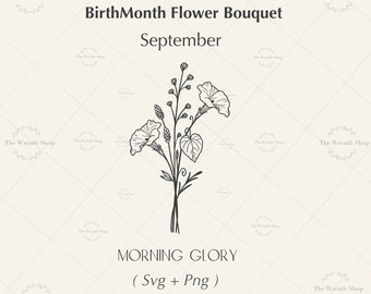 September Birth Flower Svg - Etsy