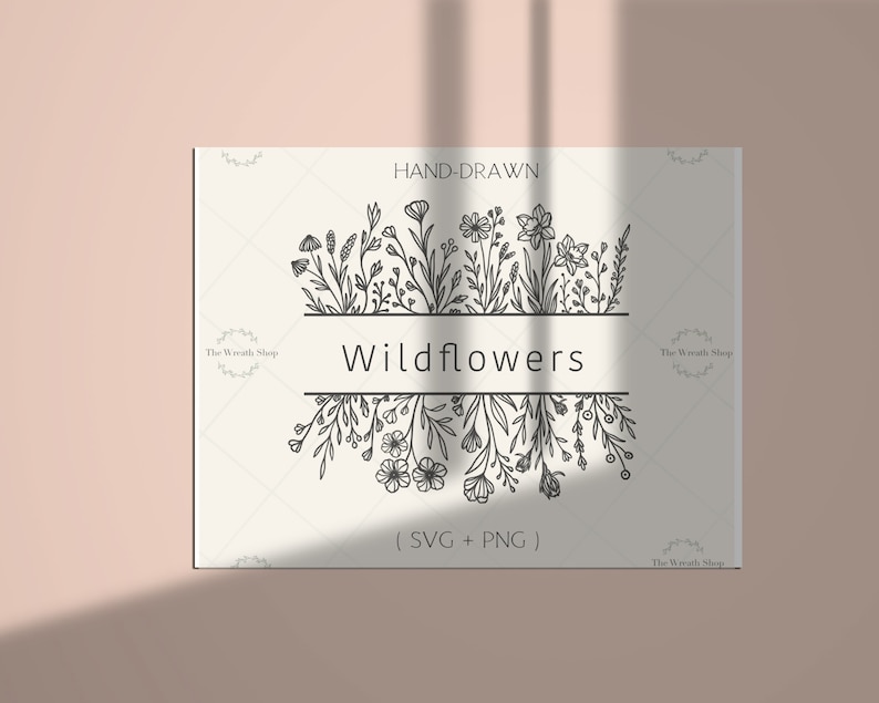 Hand-drawn Wildflower Frame SVG: Floral Border Monogram (SVG, PNG) - Etsy