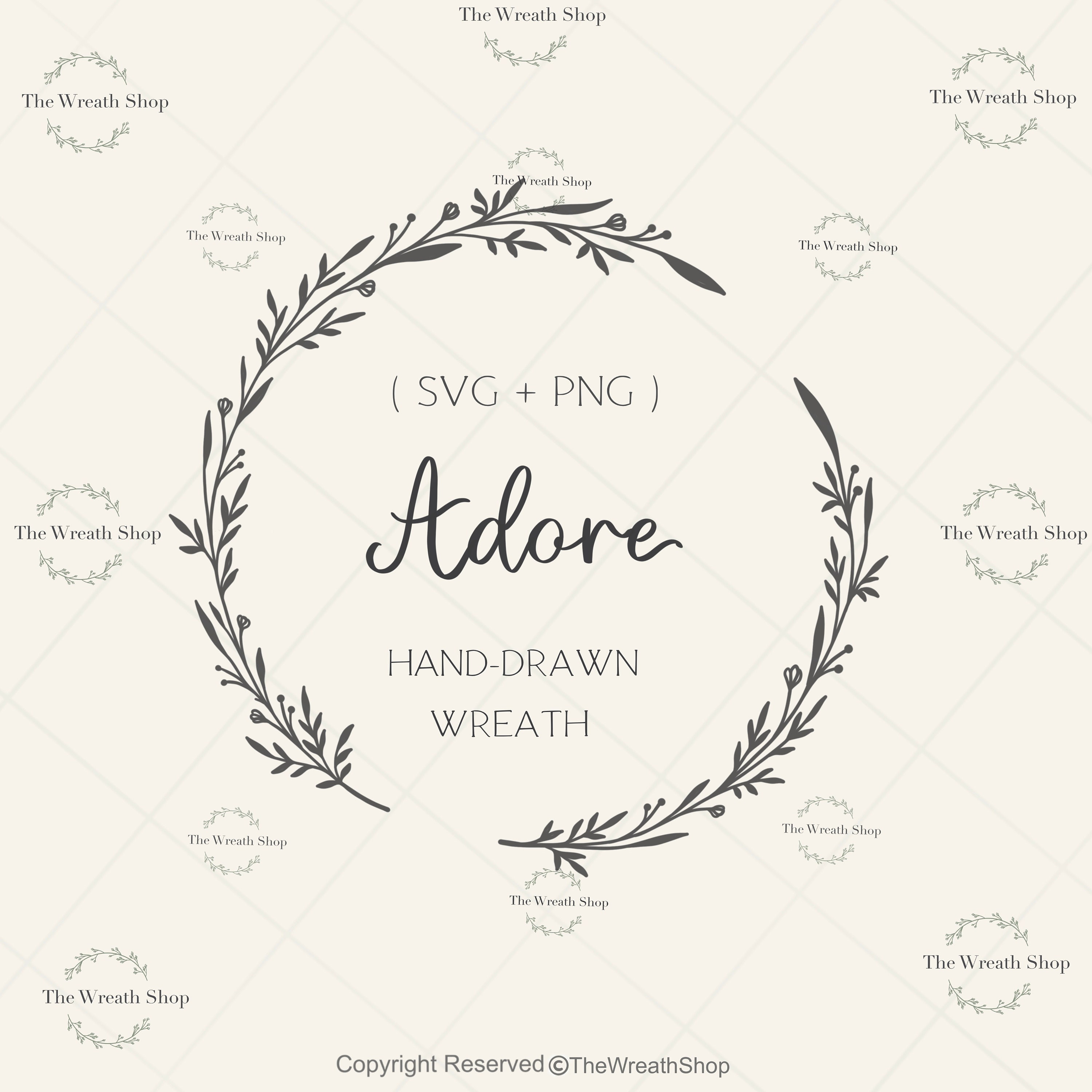 Laurel Wreath SVG Hand Drawn Wreath Svg Floral Wreath Svg - Etsy