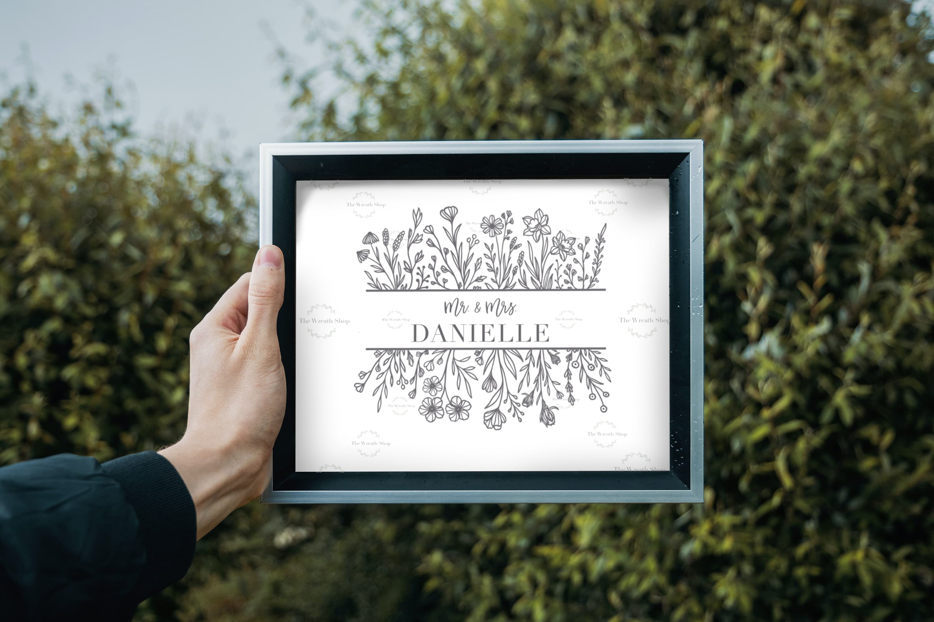 Hand-drawn Wildflower Frame SVG: Floral Border Monogram (SVG, PNG) - Etsy