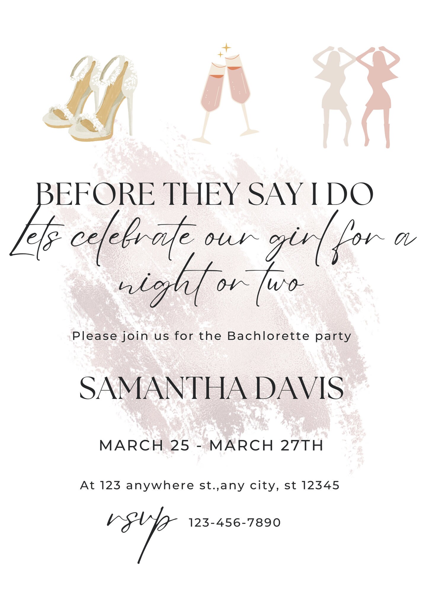 Bachelorette Party Invite Template Editable - Etsy