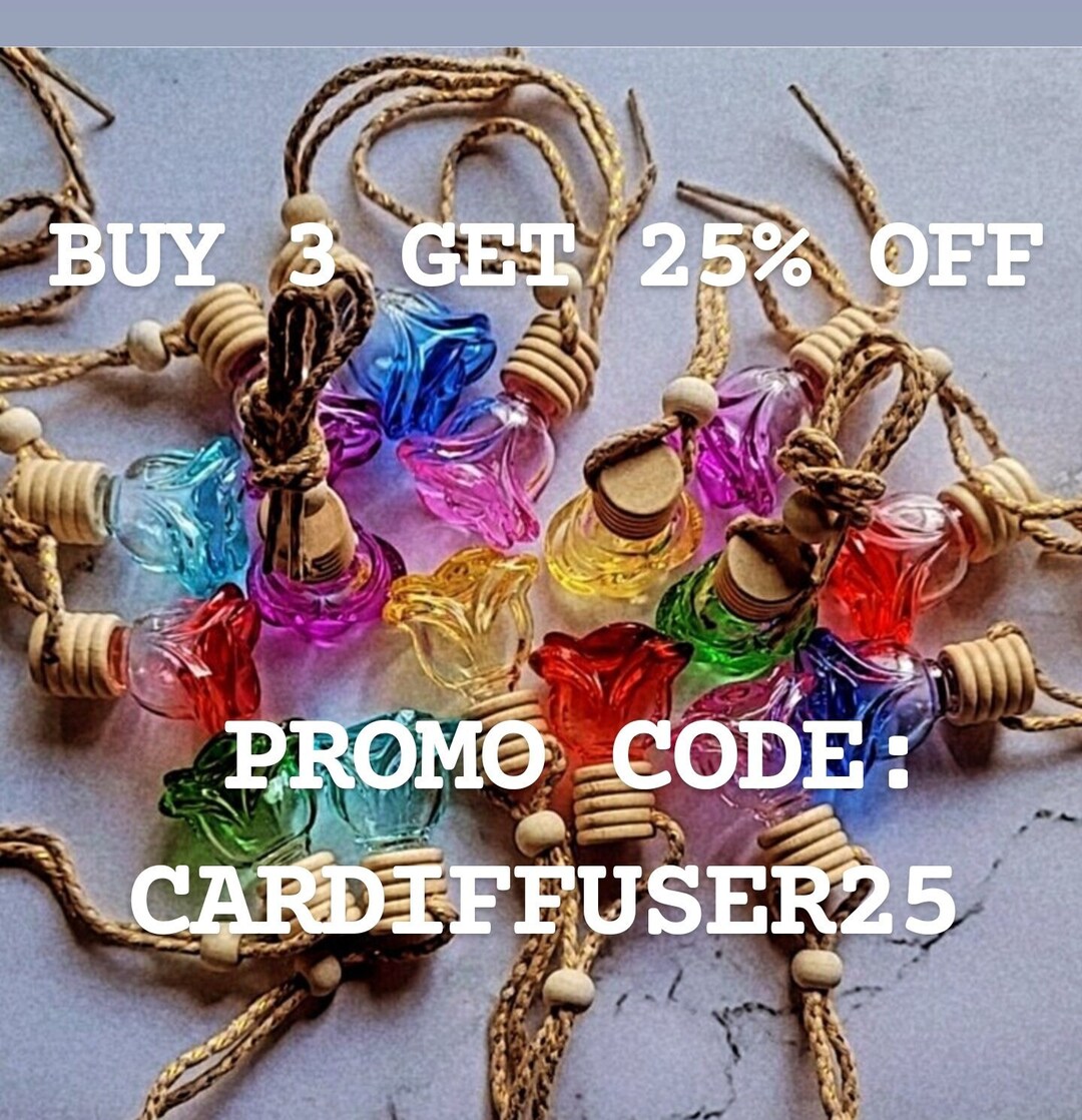 Hanging Car Diffusers/ Car Decor/ Rose diamond Shaped With Wood Tops ...