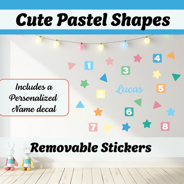 Number Blocks Wall Decal - Etsy