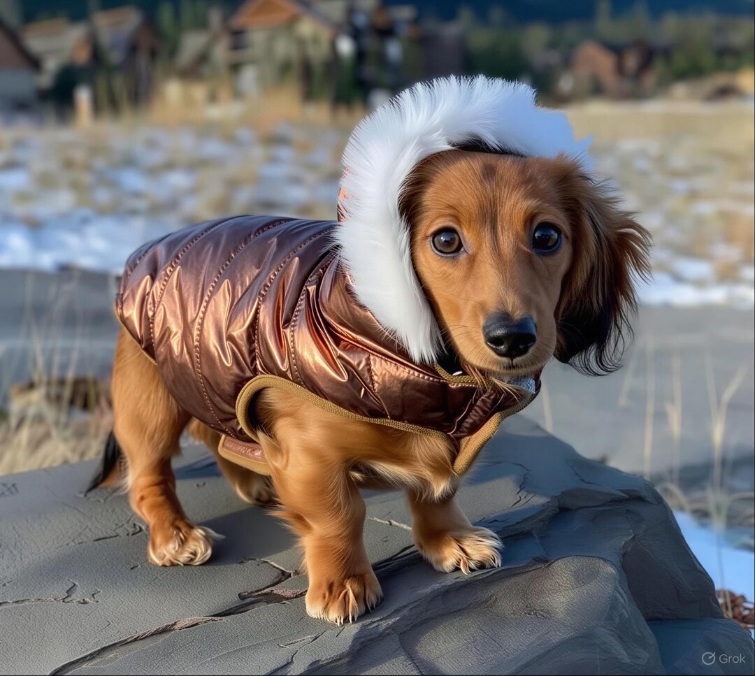 Winter Dog Jacket | 4 Metallic Colors, Waterproof Fleece Lined Puffer ...