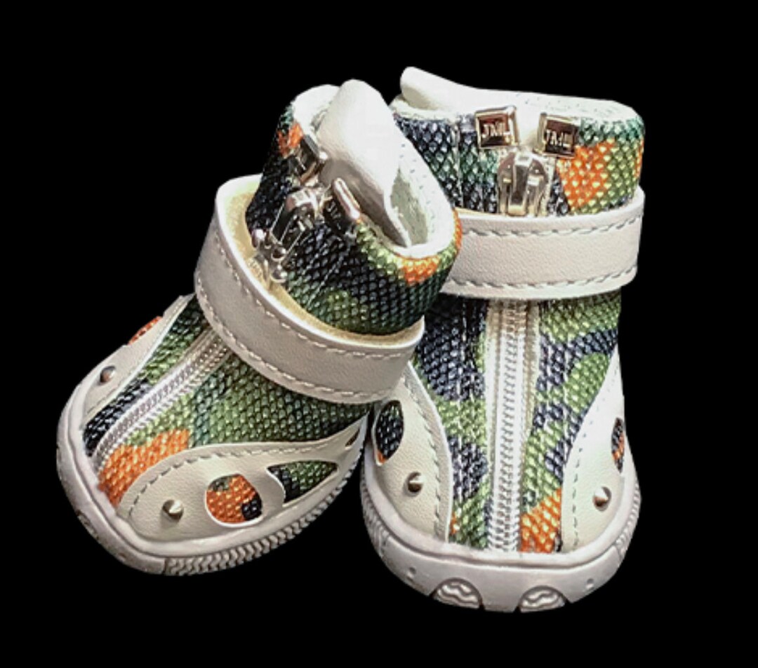Waterproof Non-slip Dog Boots - Green Camo Dog Boots, Set of 4, XXS-L ...