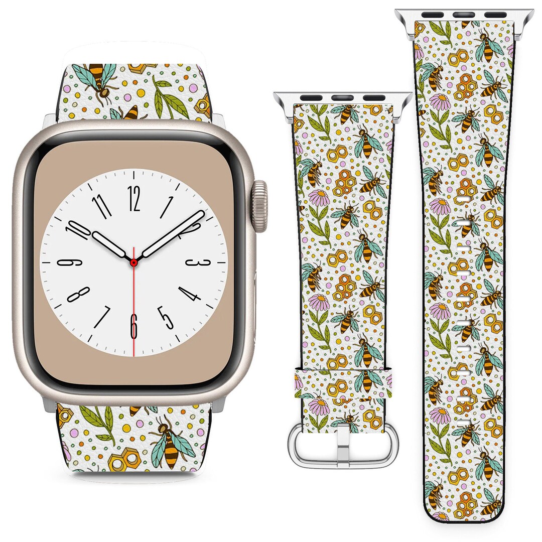 Beautiful Bees Design for Apple Watch Band Iwatch Strap for Series SE 9 ...