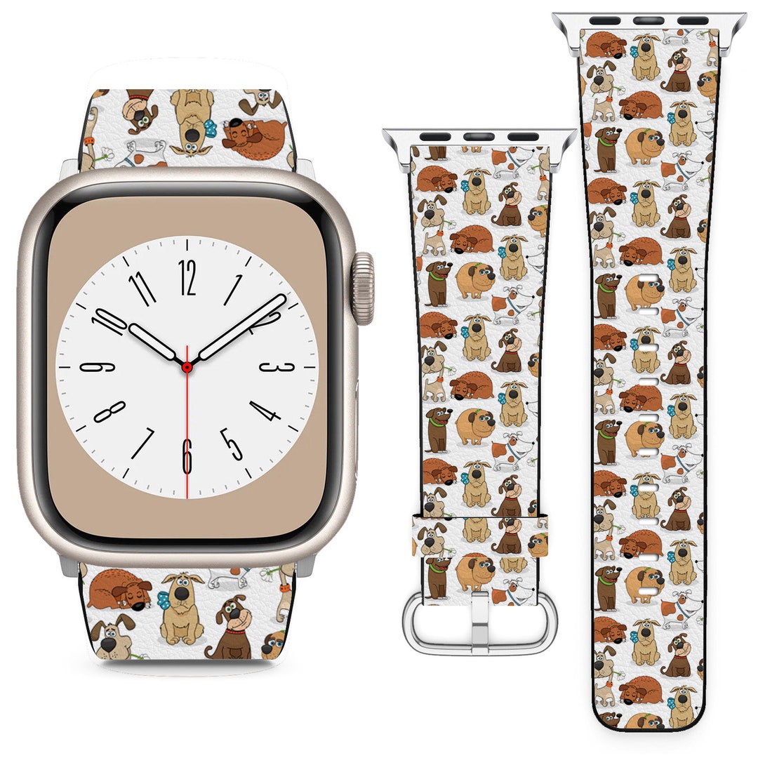 Adorable Cartoon Dog Theme for Apple Watch Band Iwatch Strap for Series ...