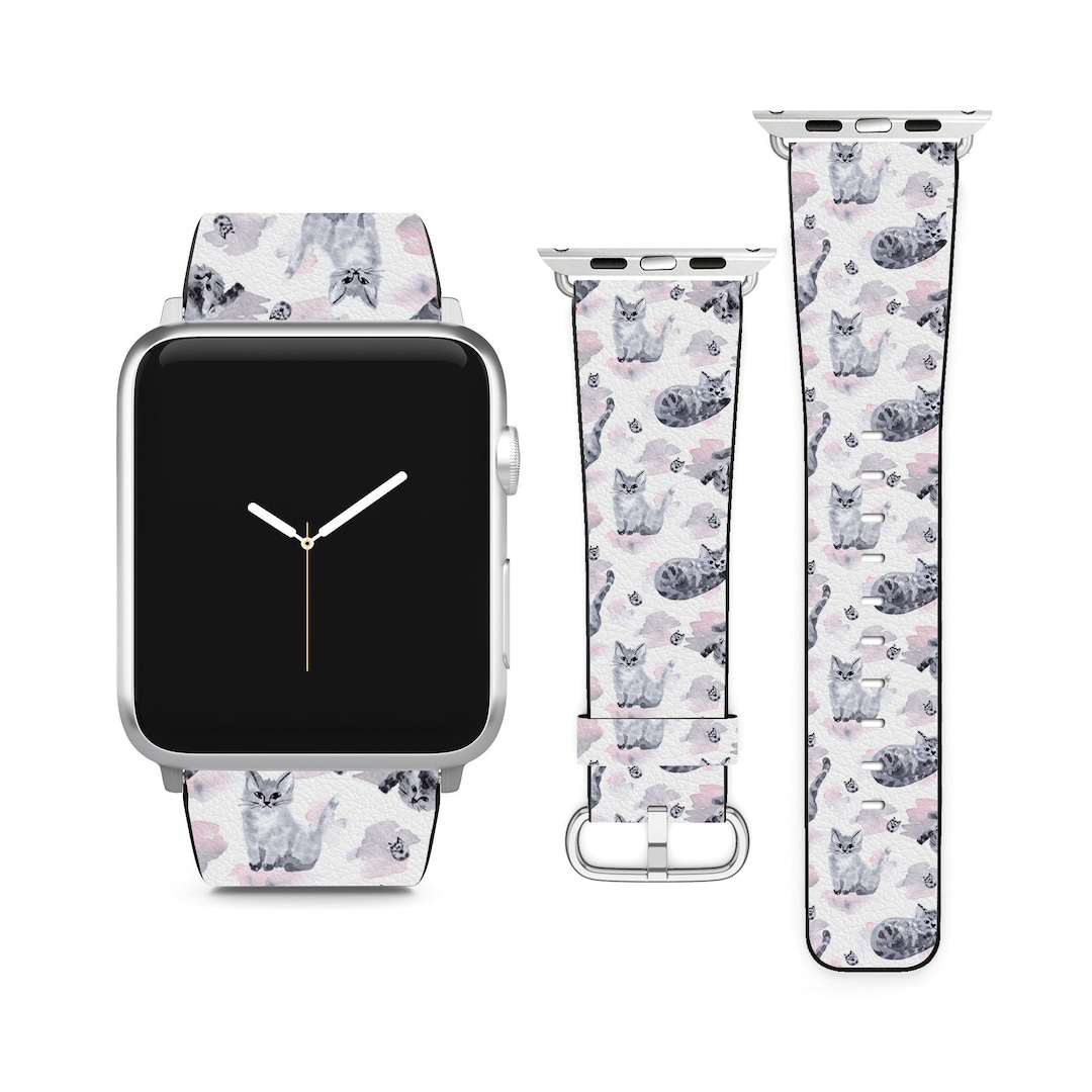 Adorable Watercolor Kitten for Apple Watch Band Iwatch Strap for Series ...