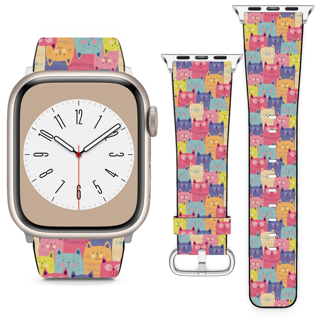 Adorable Colourful Cats Design for Apple Watch Band Iwatch Strap for ...