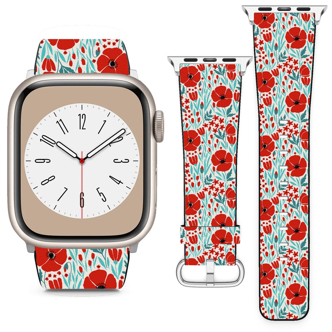 Red Poppy Flower Veterans Day for Apple Watch Band Iwatch Strap for ...