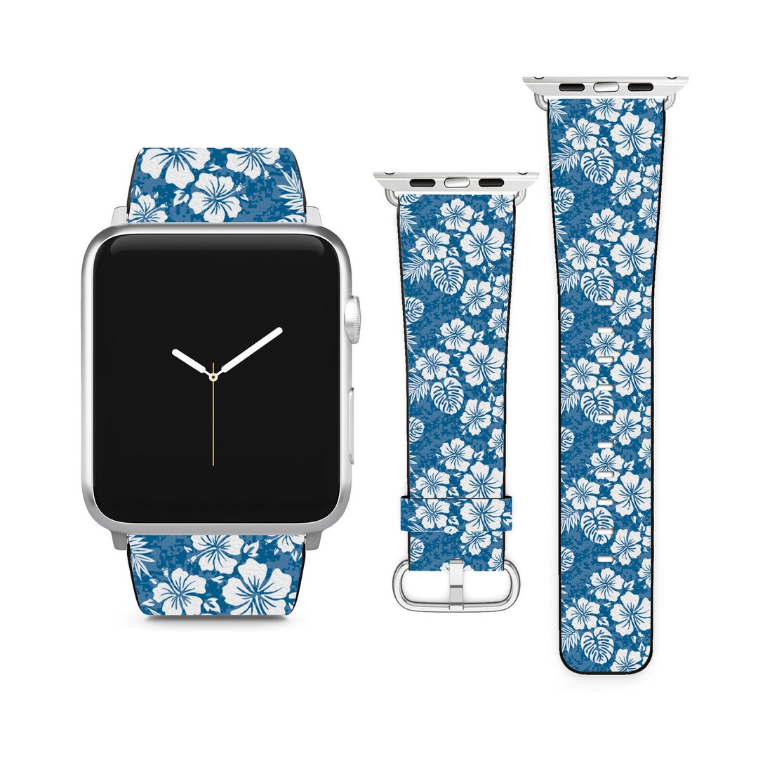 White Flowers for Apple Watch Band Iwatch Strap for Series SE 8 7 6 5 4 ...
